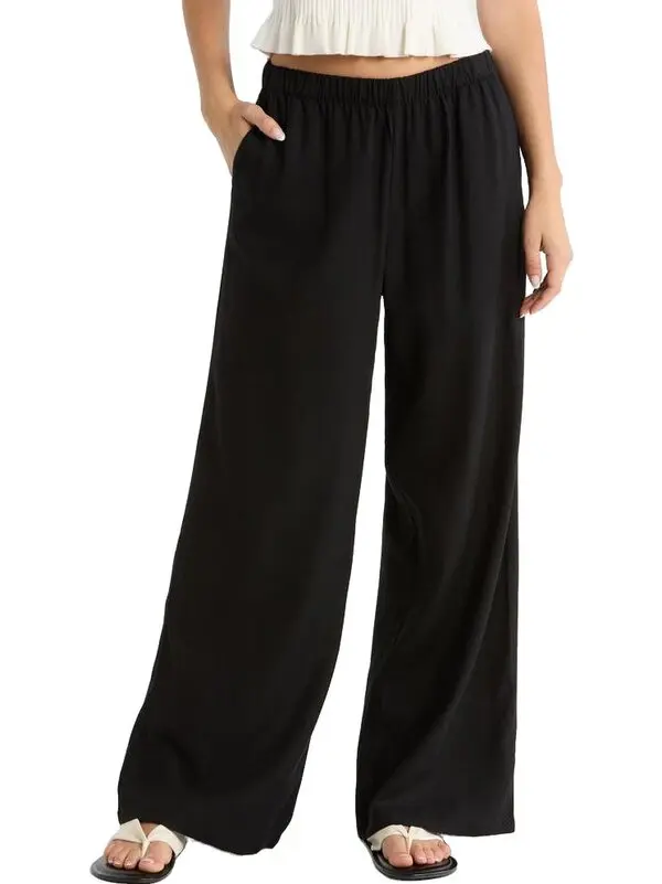 Paige Jude Wide Leg Pants - Black