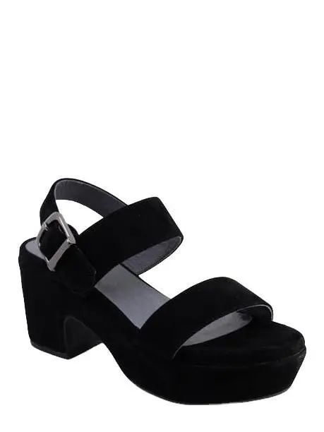 CHOCOLAT BLU Gardina Slingback Platform Sandal - Black Suede