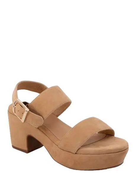 CHOCOLAT BLU Gardina Slingback Platform Sandal - Latte Suede