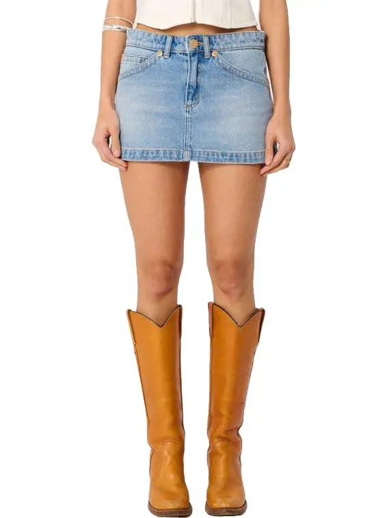 Abrand Denim High-waisted Denim A-line Mini Skirt - Jody Blue