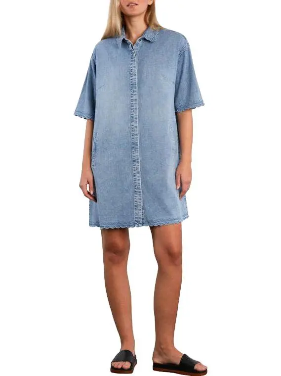 WASH LAB DENIM Wanderbloom Shirtdress - Denim Dream