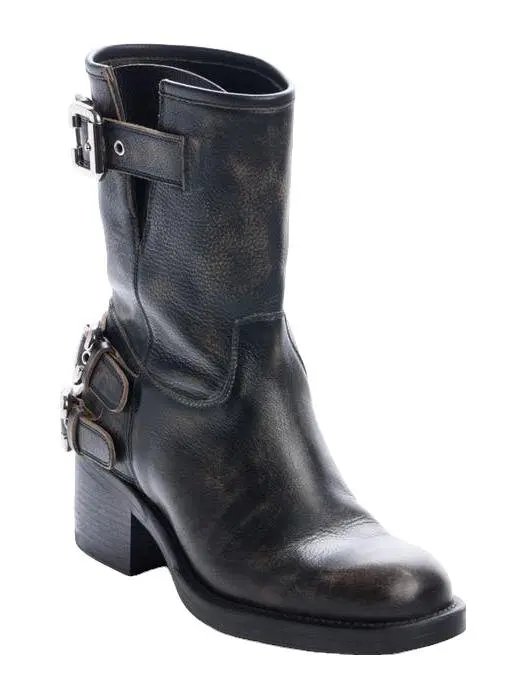 Chloé Dakota Block Heel Biker Boots - Black