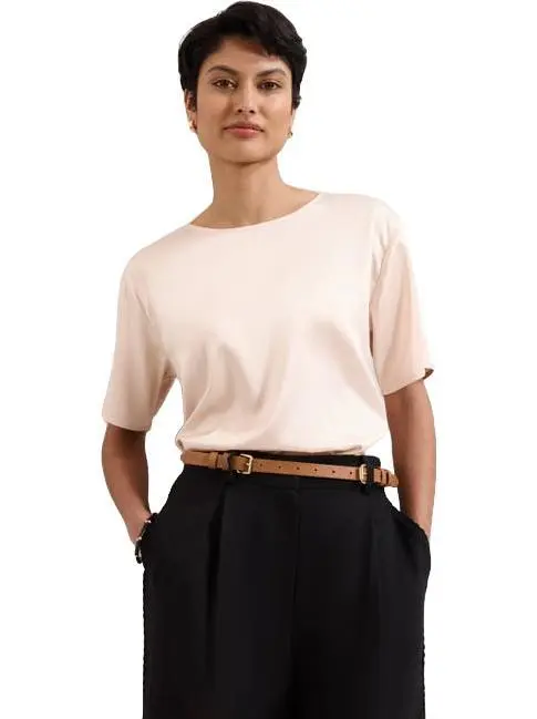 PHASE EIGHT Francesca Satin Top - Pale Pink