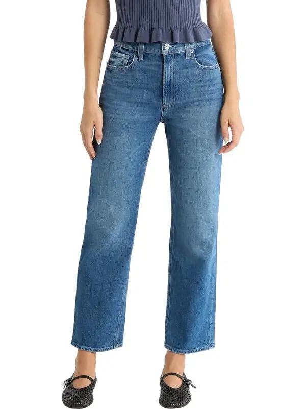 Paige Stevie High Waist Ankle Straight Leg Jeans - Stoneview