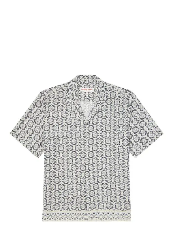 Orlebar Brown Maitan Passetto Camp-collar Printed Lyocell Shirt - Neutrals
