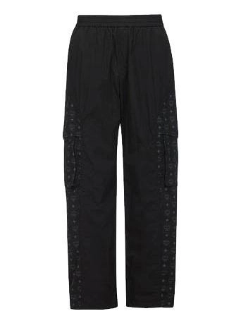 Mcm Monogram Cargo Pants In Recycled Nylon - Black