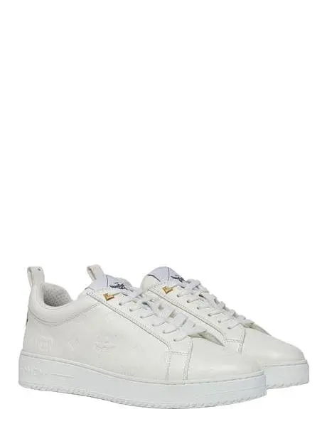 Mcm Neo Terrain Monogram Leather Sneakers - Egret