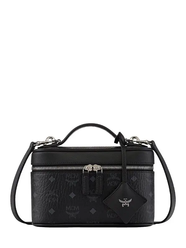 Mcm Visetos Monogram Vanity Case - Black