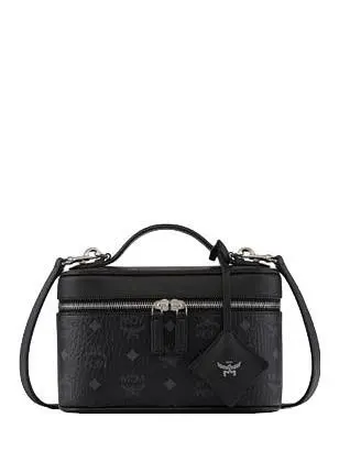 Mcm Visetos Monogram Vanity Case - Black