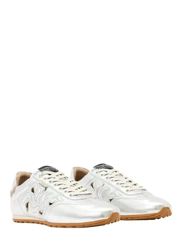 ALLSAINTS Liam Western Low Top Sneakers - Silver Shine