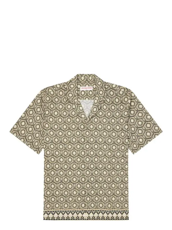 Orlebar Brown Maitan Passetto Camp-collar Printed Lyocell Shirt - Green