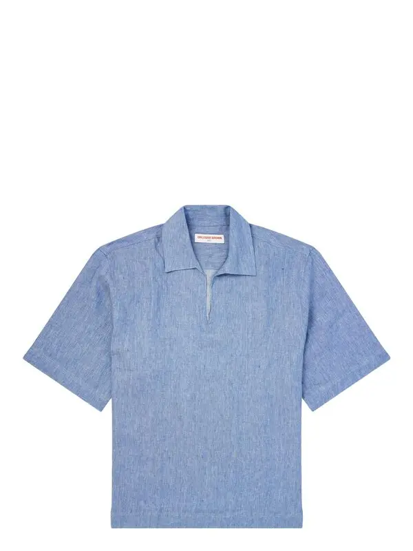 Orlebar Brown Vincent Linen Shirt - Blue
