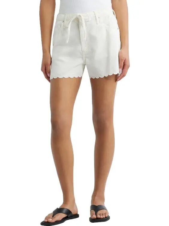 Rag & Bone Ultra Featherweight Nolan Drawstring Denim Shorts - White Scallop