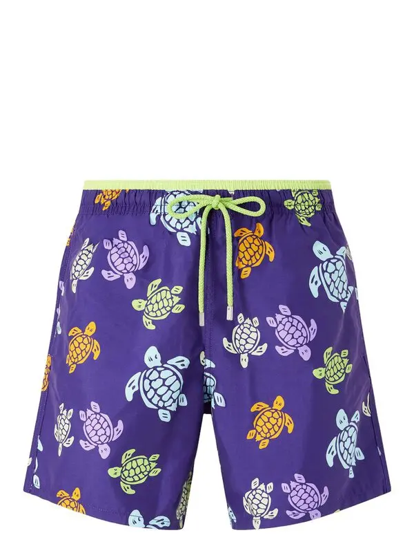 Vilebrequin Moka Straight-leg Mid-length Printed Econyl® Swim Shorts - Purple