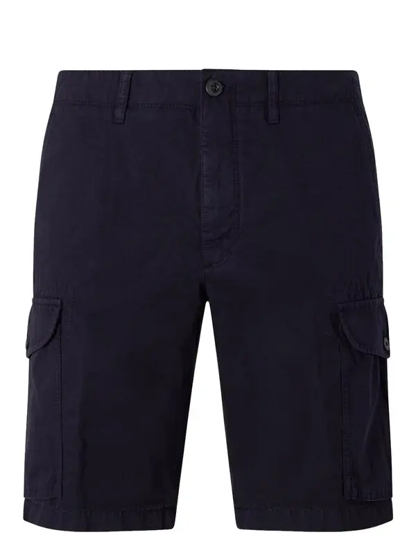 SLOWEAR Straight-leg Cotton And Linen-blend Cargo Shorts - Blue
