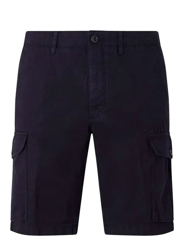 SLOWEAR Straight-leg Cotton And Linen-blend Cargo Shorts - Navy