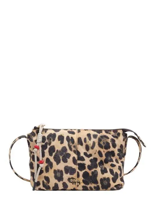 Bimba Y Lola Leopard Print Nylon Mini Shoulder Bag - Leopard Natural