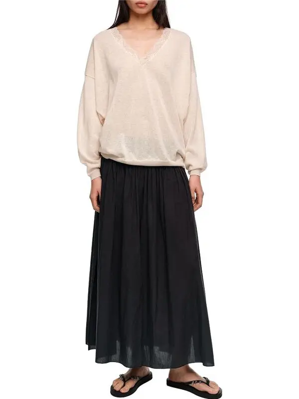 Bimba Y Lola A-line Maxi Skirt With Slits - Black