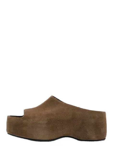 Bimba Y Lola Suede Platform Sandals - Olive
