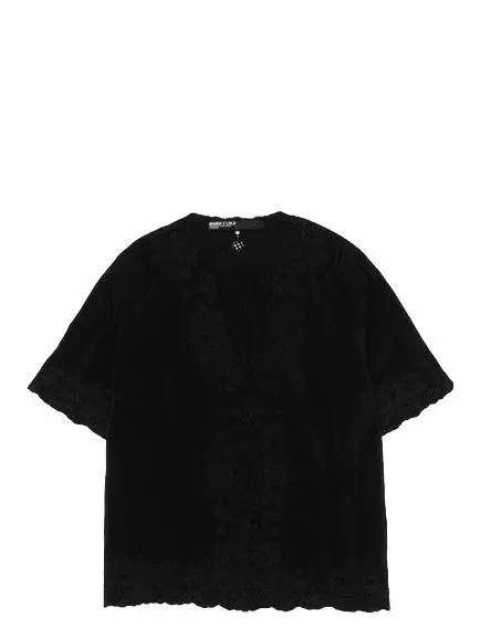 Bimba Y Lola Embroidered Shirt With V-neck - Black