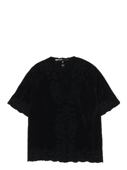 Bimba Y Lola Embroidered Shirt With V-neck - Black
