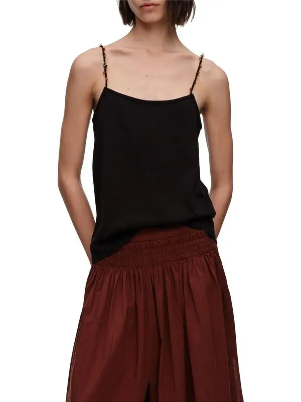 Bimba Y Lola Strappy Top With Decorative Stones - Black