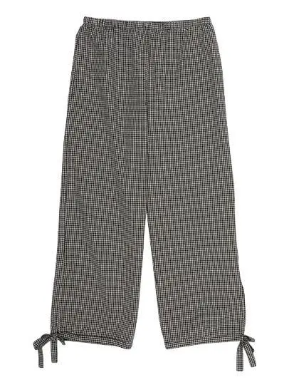 Bimba Y Lola Checked Trousers With Adjustable Ankles - Black
