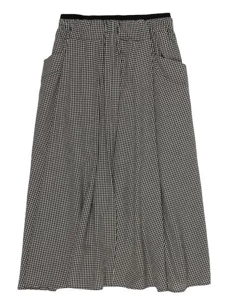 Bimba Y Lola Checked A-line Midi Skirt - Black