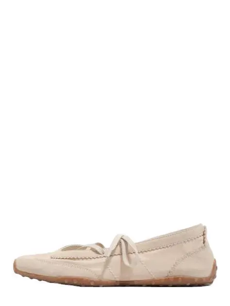 Bimba Y Lola Sporty Ballerinas With Suede And Nylon Upper - Ivory