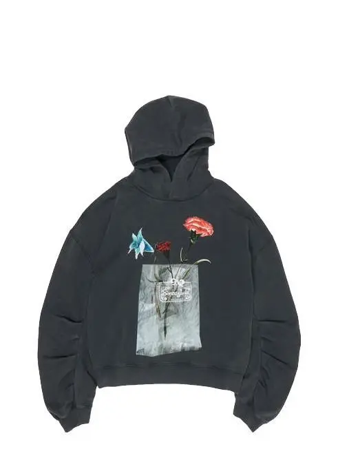 Bimba Y Lola Floral Logo Hoodie - Washed Black