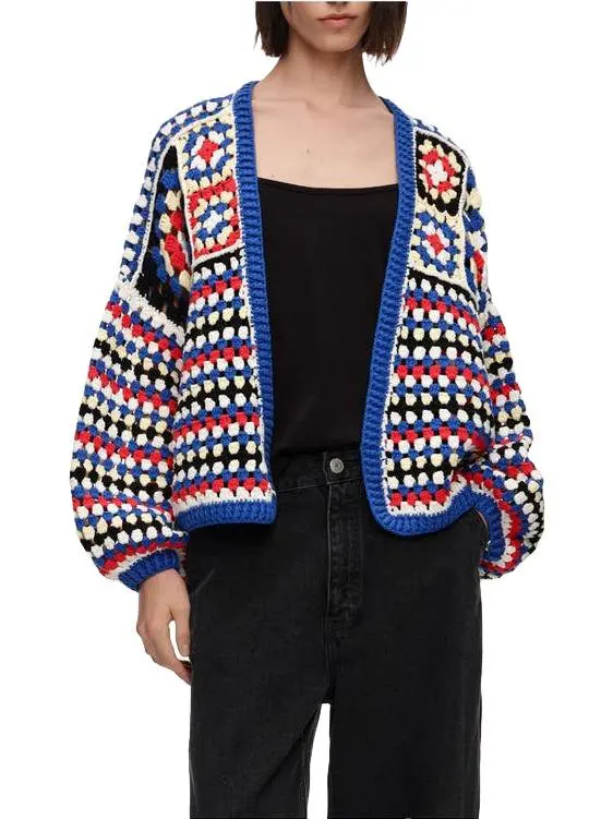 Bimba Y Lola Crochet Balloon Cardigan - Blue
