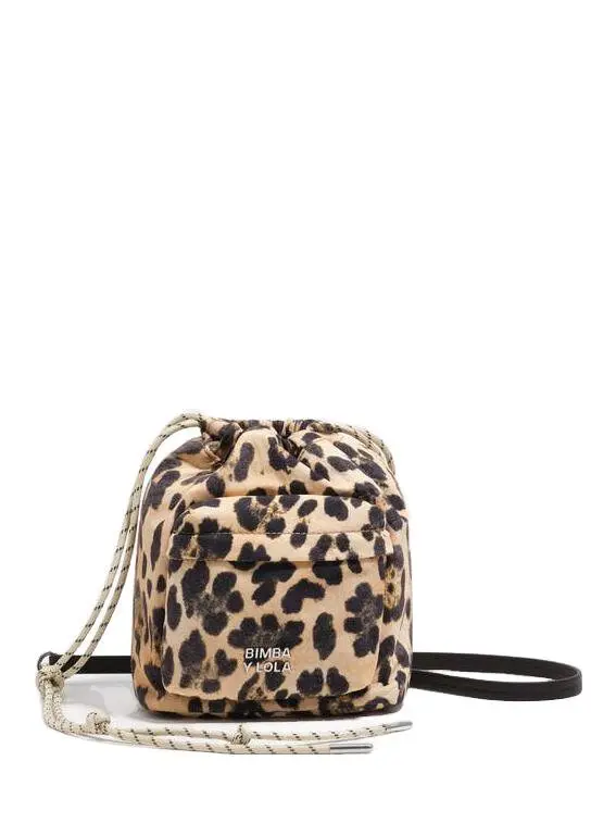 Bimba Y Lola Nylon Cord Mini Bag - Leopard Natural
