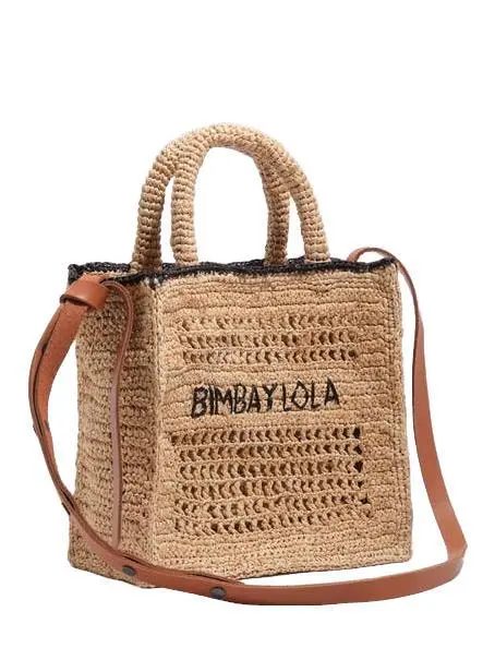 Bimba Y Lola Raffia Crossbody Bag - Natural