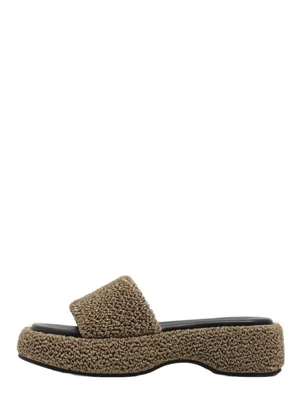 Bimba Y Lola Platform Sandals With Fabric Upper - Olive