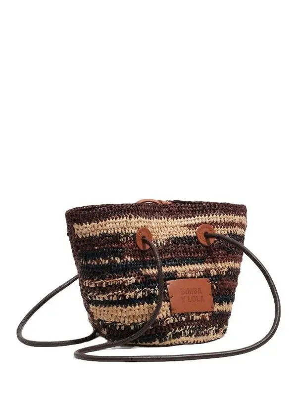 Bimba Y Lola Raffia Basket Bag - Dark Brown