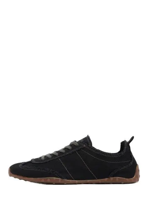Bimba Y Lola 13 Sneaker With Frayed Edges And Logo Detailing - Black
