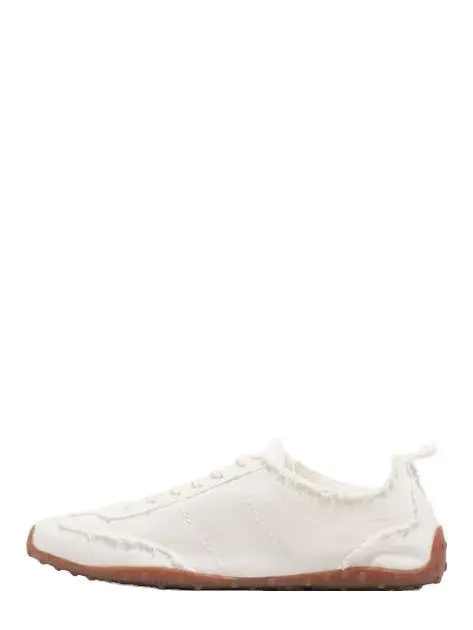 Bimba Y Lola 13 Sneaker With Frayed Edges And Logo Detailing - Off White