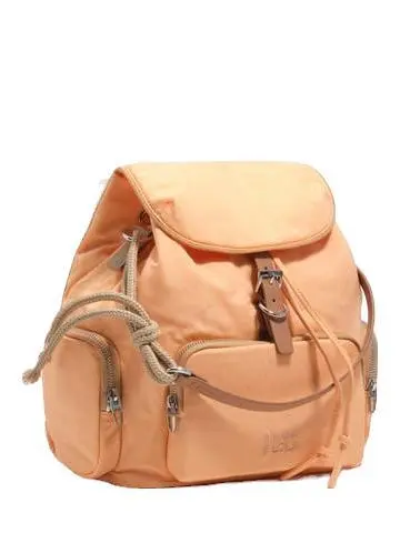 Bimba Y Lola Nylon Backpack With Leather Details - Orange Sorbet