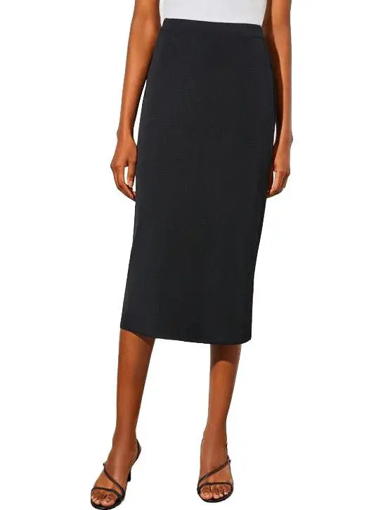 Ming Wang Straight Knit Midi Skirt - Black