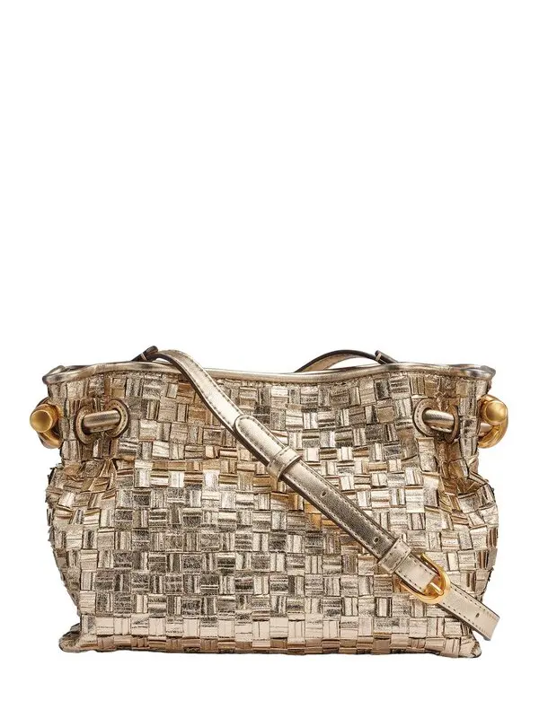 Donna Karan New York Cashmere Metallic Braided Crossbody Bag - Gold