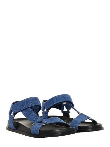 ANINE BING Jess Flat Sandals With Adjustable Straps - Clean Indigo/denim
