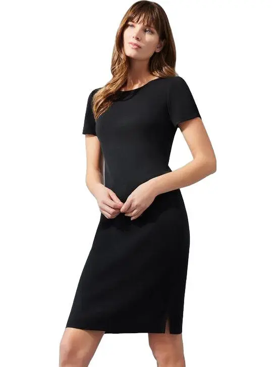 Ming Wang Short Sleeve Knit Dress - Black