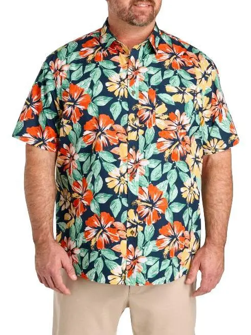 OAK HILL BY DXL Big & Tall Large Floral Sport Shirt - Multi