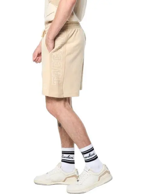 SERGIO TACCHINI Ciro French Terry Cotton Shorts With Color-blocked Panels - Fog
