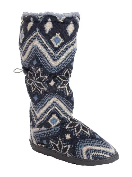 MUK LUKS Tabbi Toggle Faux Shearling Slipper Boots - Twilight