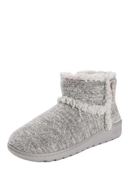 MUK LUKS Aubree Bootie Slipper With Faux Shearling Lining - Grey