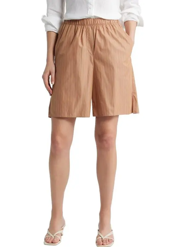 CISSA Knee Length Wide Leg Shorts - Dune Stripe