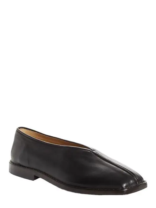 LEMAIRE Piped Slipper Loafer - Black/dark Chocolate