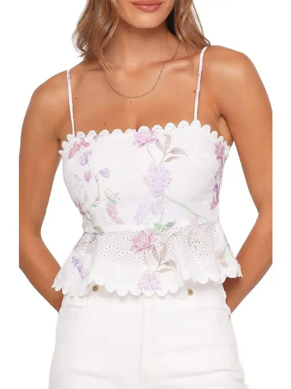 PETAL & PUP Adams Peplum Top - Purple Floral