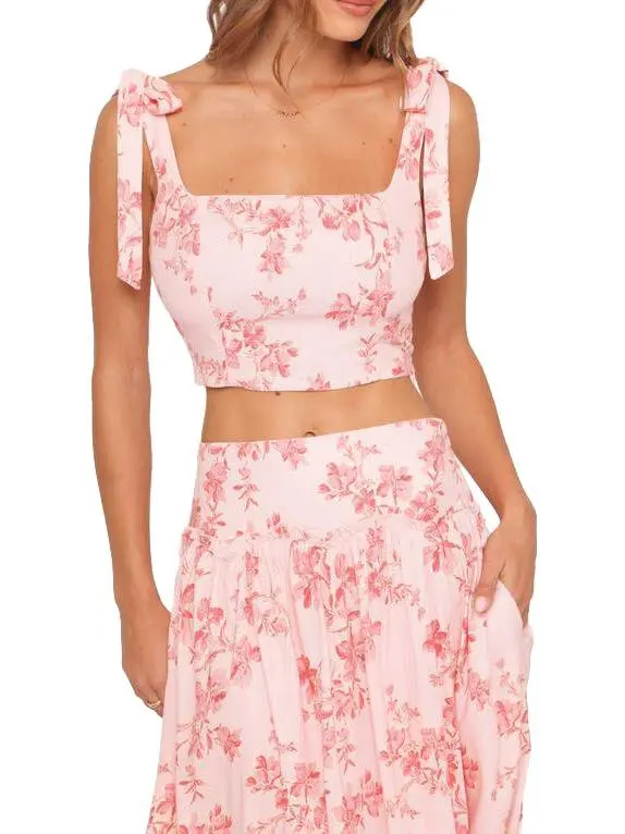 PETAL & PUP Tie Shoulder Floral Top - Rose Pink Floral